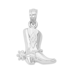 Sterling Silver Cowgirl Boot Pendant: Western Jewelry Necklace - Etsy