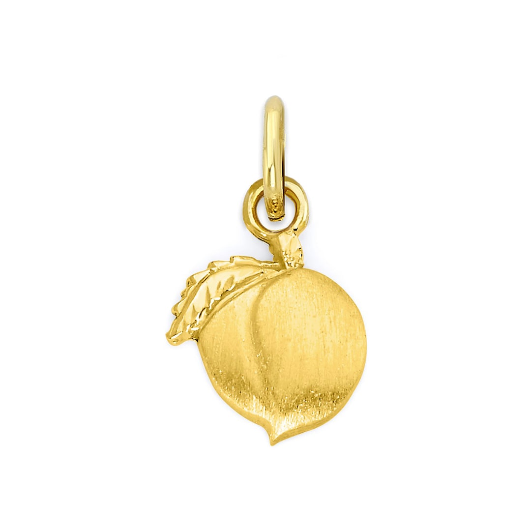 Real Solid Gold Peach Charm in 10k or 14k, Georgia State Pride Jewelry ...