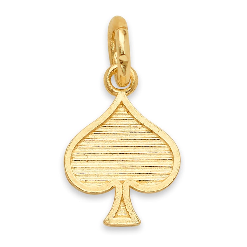 Solid 10k or 14k Gold Spade Charm - Good Luck Jewelry Gifts for Her - Etsy