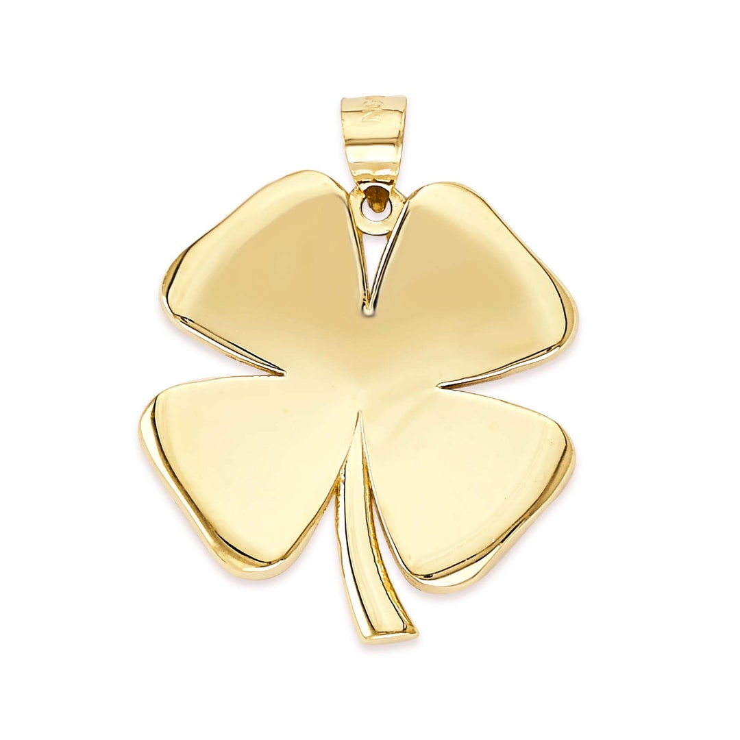 Gold Four Leaf Clover Pendant 10k & 14k Gold Celtic Jewelry for Luck 4 ...