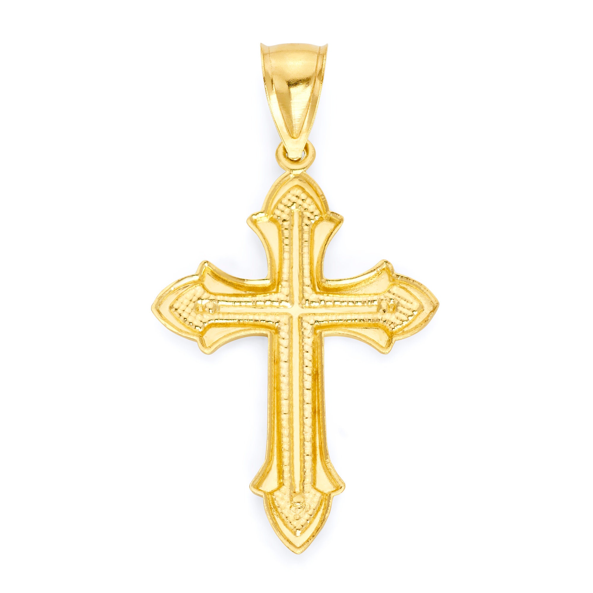 Large 10k Real Solid Gold Cross Pendant Gold Cross Jewelry - Etsy