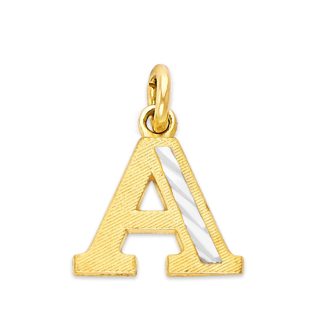 Solid Gold Initial Charm for Bracelet 10k or 14k Gold Letter Charm ...