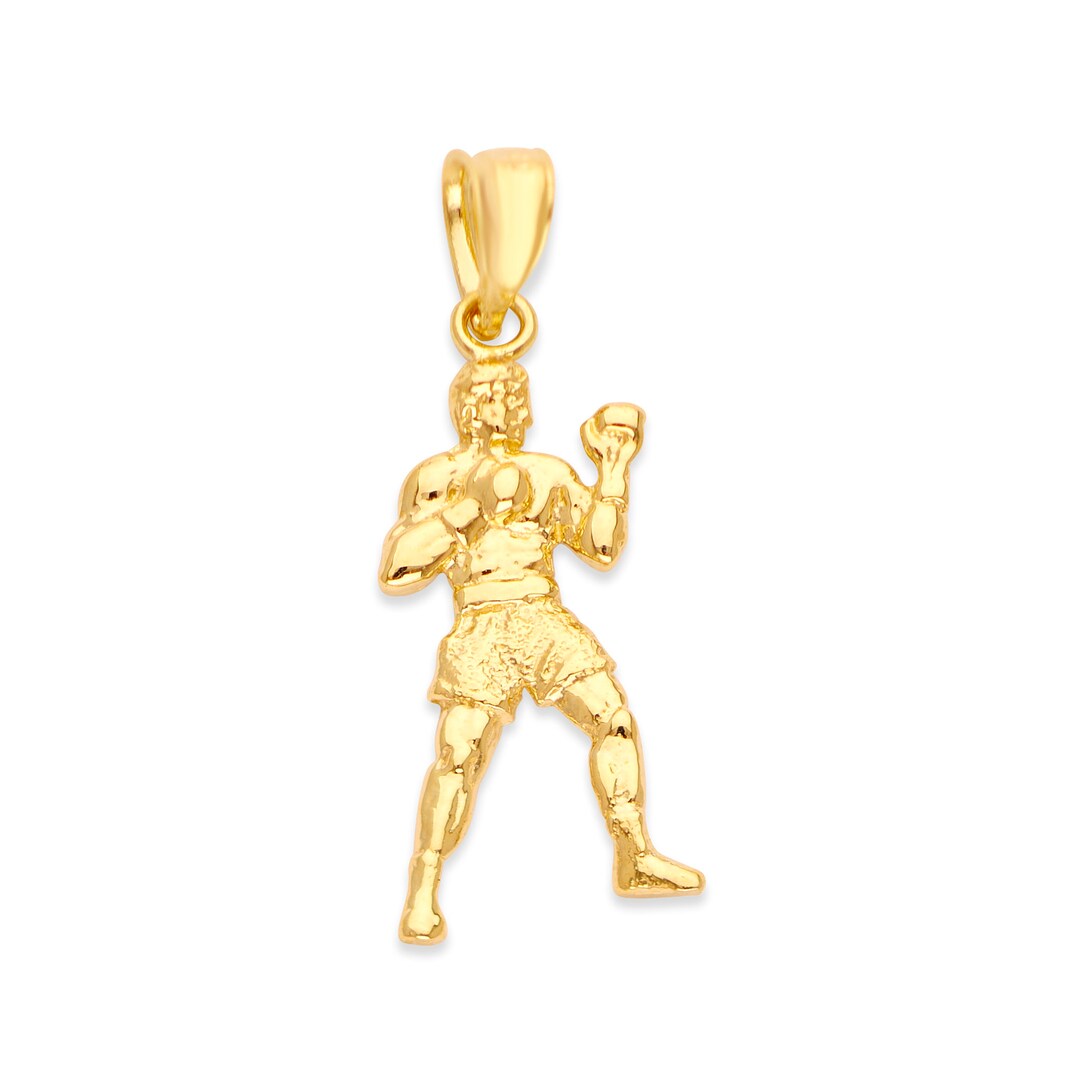 10k Gold Boxing Charm for Charm Bracelet, Small Gold Necklace, 10k Gold ...