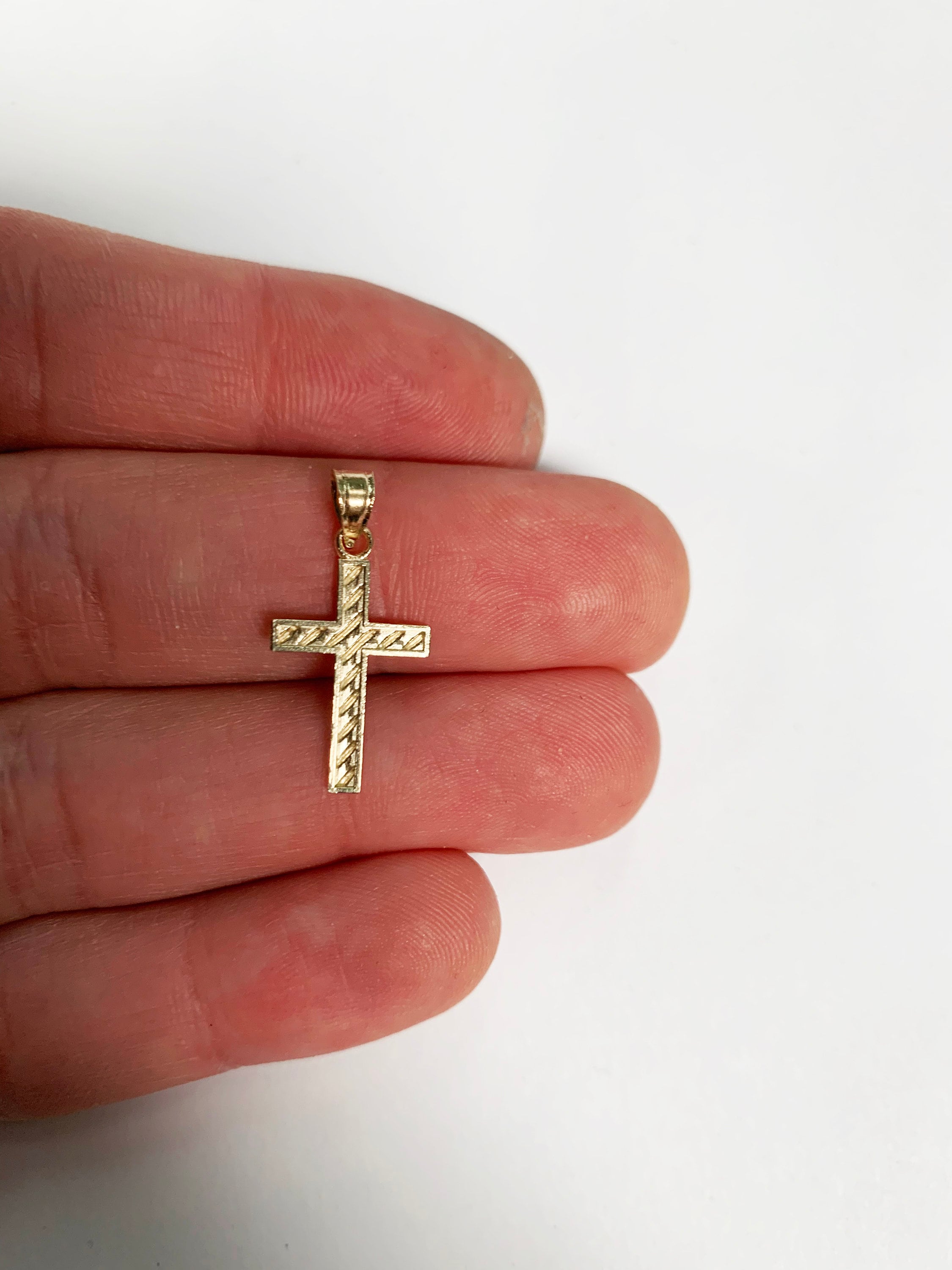14k Real Solid Gold Cross Necklace Cross Pendant 14k Dainty | Etsy