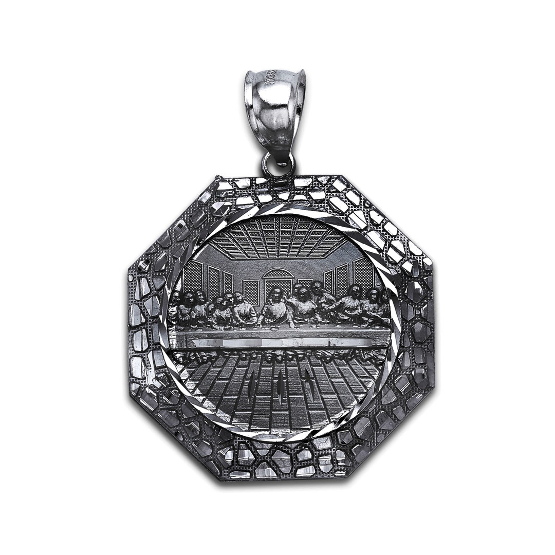 Black Sterling Silver Last Supper Pendant: Hip Hop Nugget Frame - Etsy