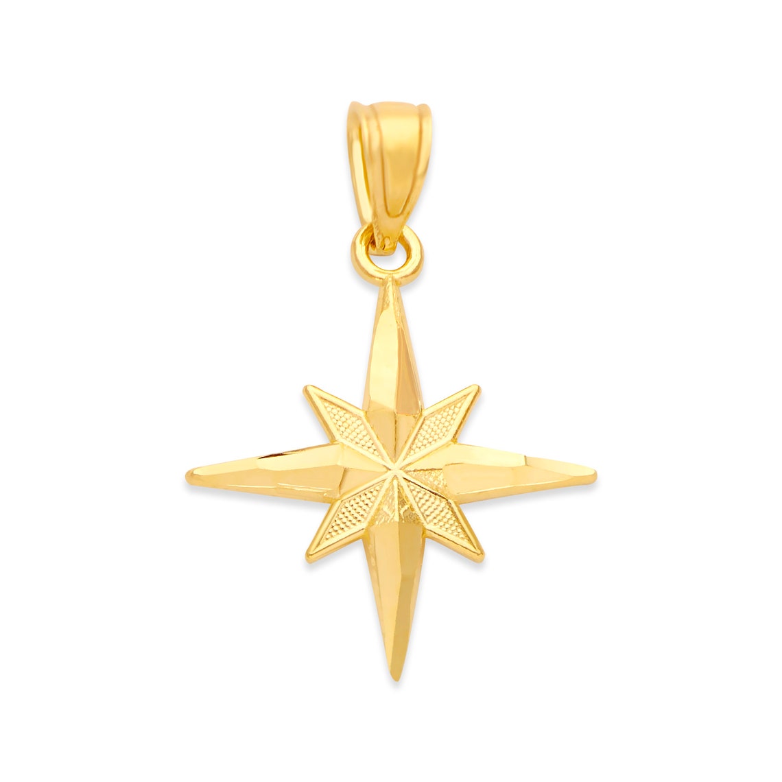 10k Real Solid North Star Necklace With Option to Add Gold - Etsy