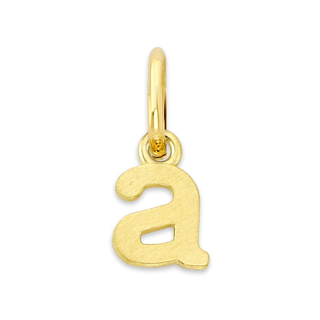 Solid 10k/14k Gold Lowercase Initial Charm: Mini Personalized Letter ...