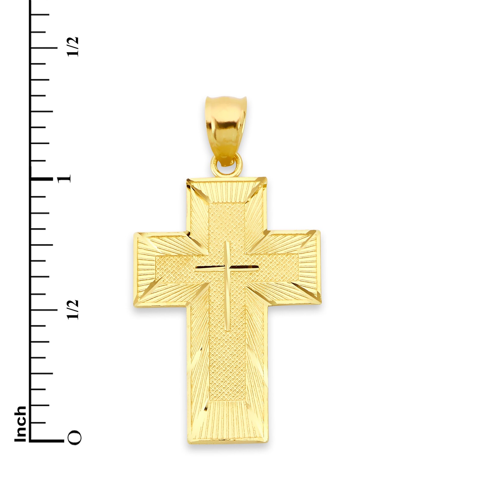 Real Solid 10k/14k Gold Cross Pendant With Lord's Prayer Written on the ...