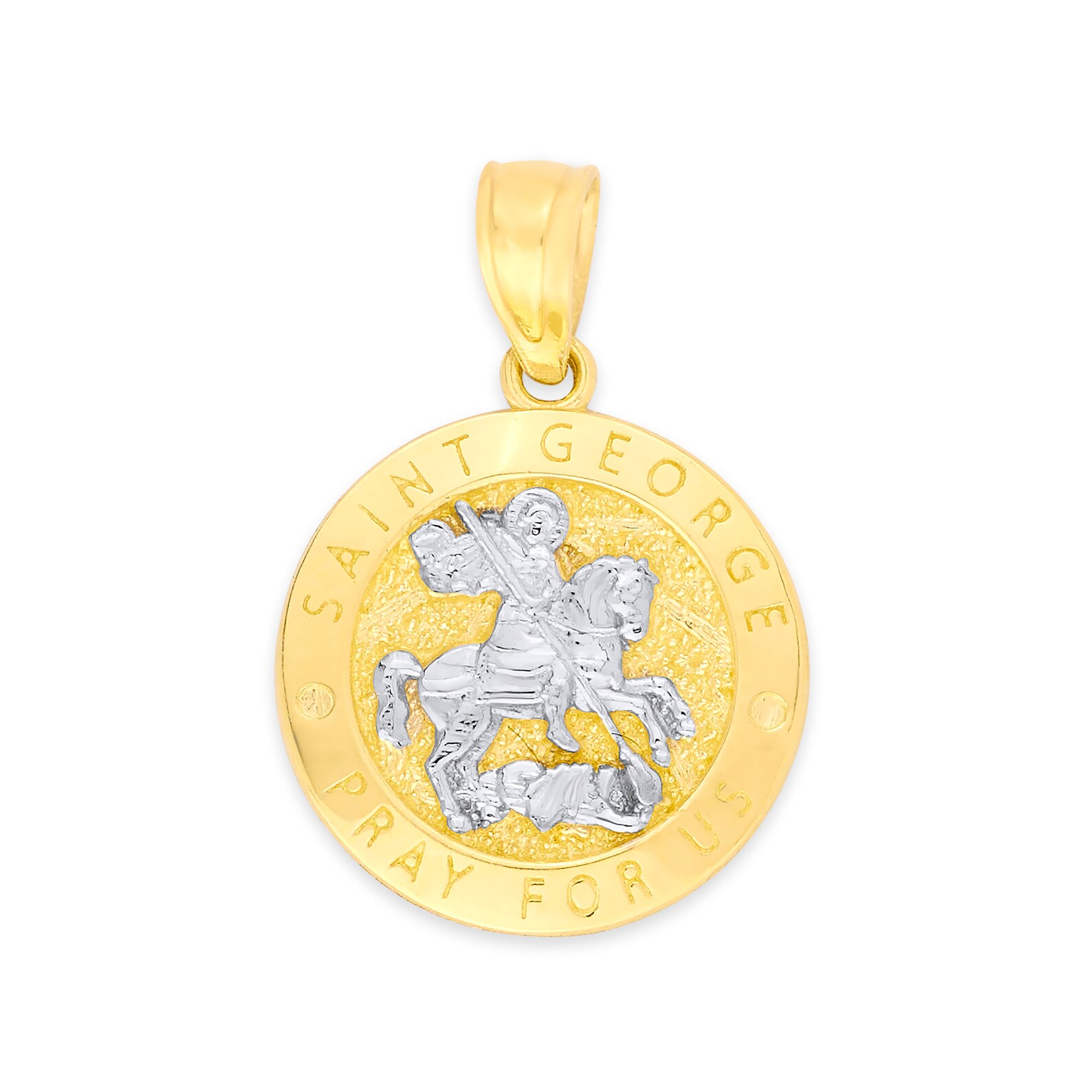 14k Gold Saint George Medal Saint George and the Dragon | Etsy