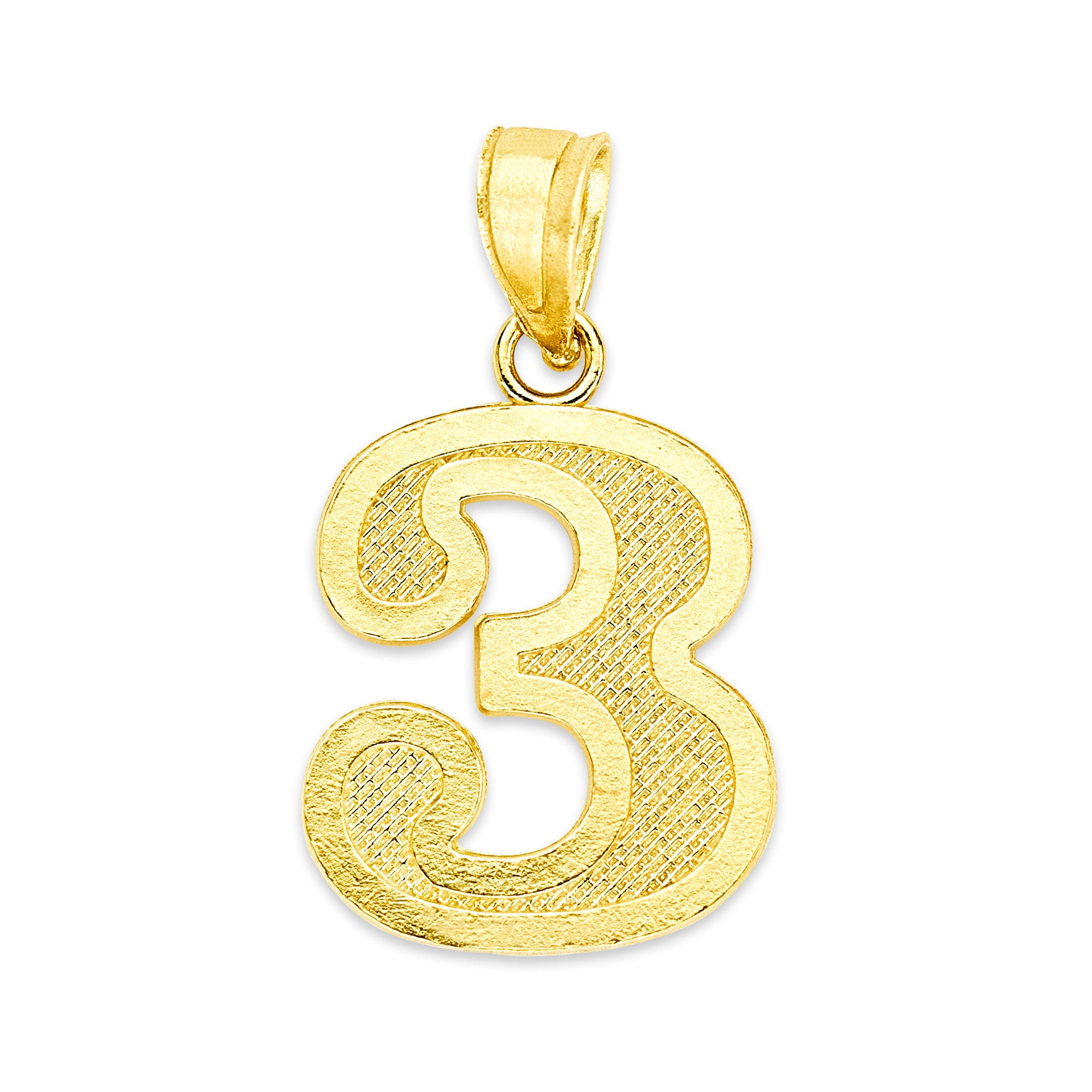 14k Solid Gold Number Pendant: Lucky Number Charm Necklace - Etsy