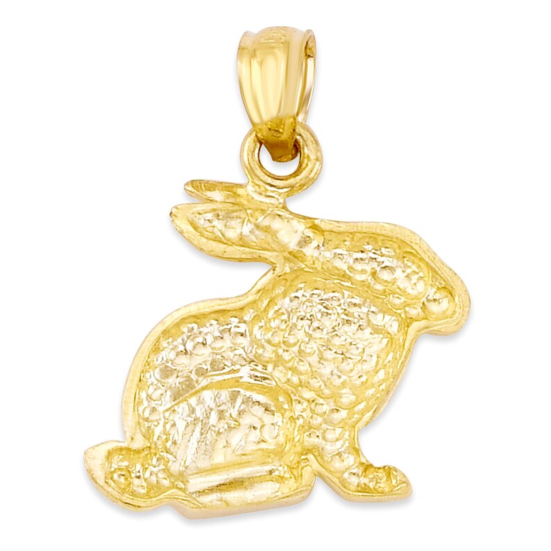 10k Yellow Gold Rabbit Necklace - Etsy