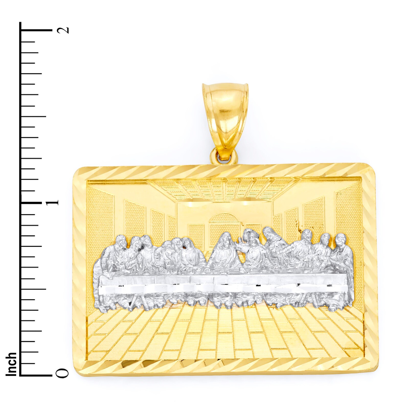 10k Gold Large Last Supper Pendant With Diamond Cut Finish - Etsy
