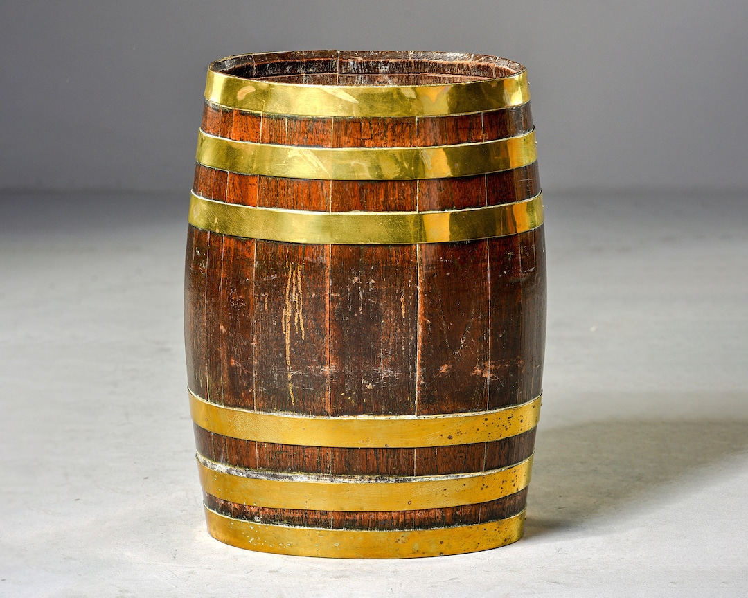 Late 19th Century English Brass Bound Oak Barrel [9776] - Etsy