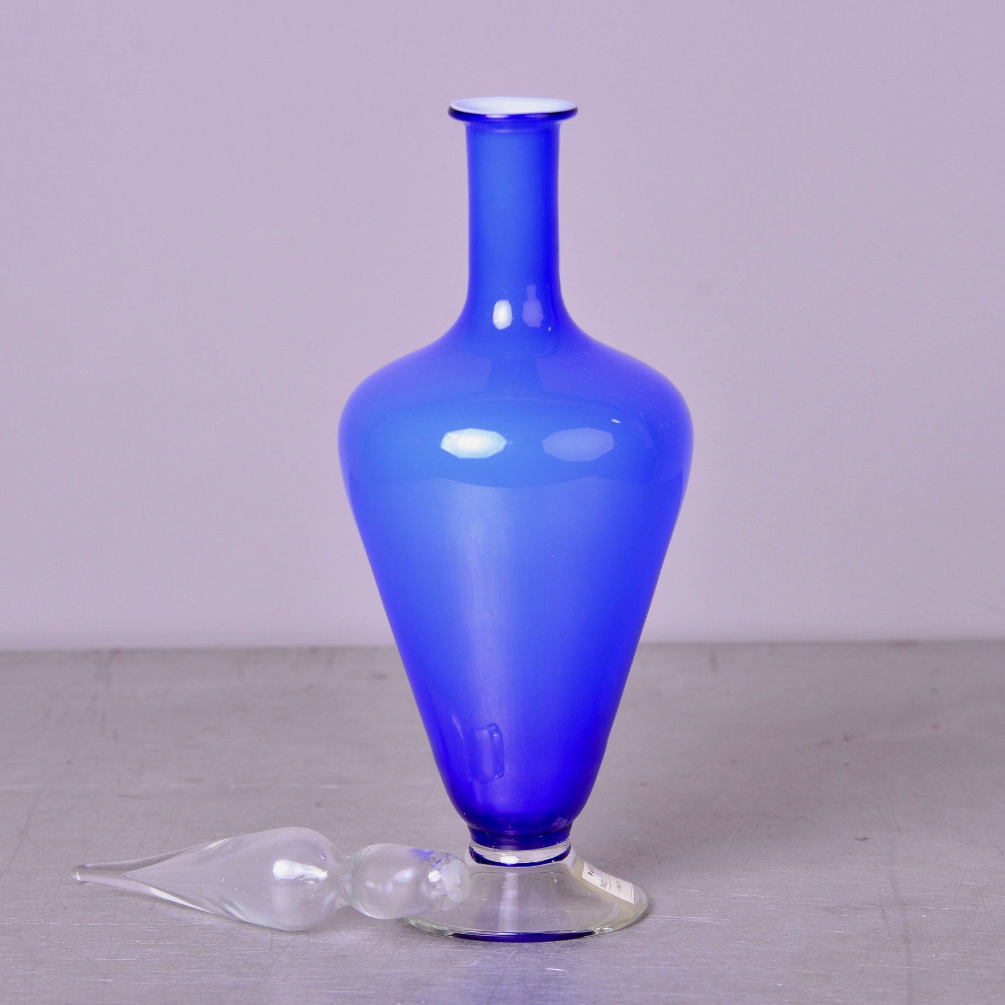 1960s Balboa Blue Murano Glass Bottle With Stopper [10381] - Etsy