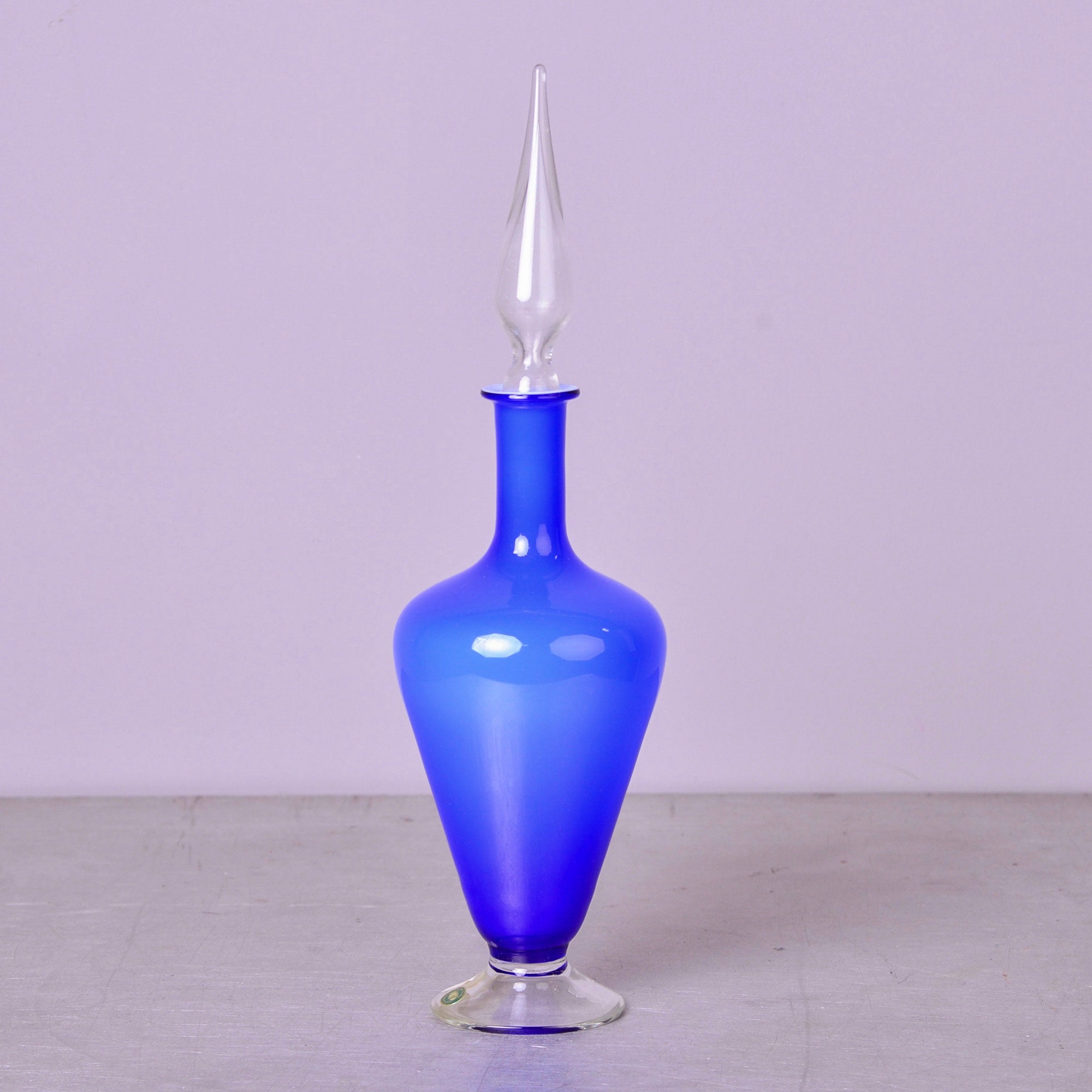1960s Balboa Blue Murano Glass Bottle With Stopper [10381] - Etsy