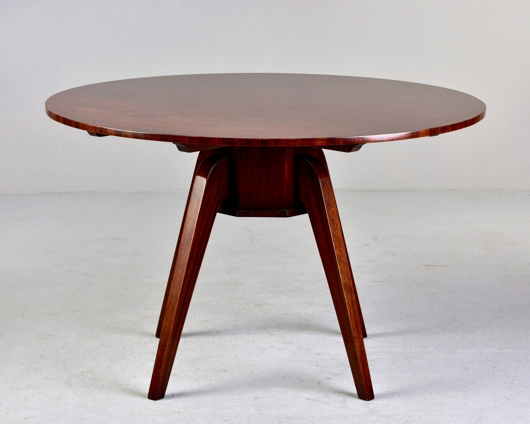 Mid Century Round Mahogany Dining Table 10341 - Etsy