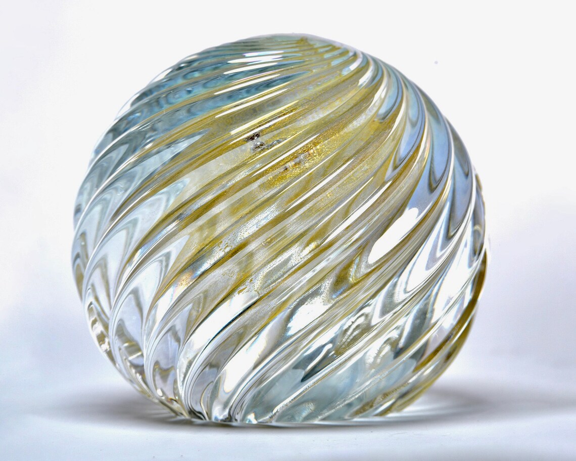 Signed Seguso Murano Glass Swirled Paperweight 9141 - Etsy