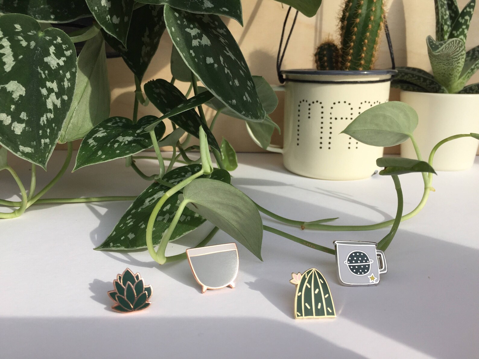 Enamel Mug Pin - Botanical Pin Collection - Plant Pin - Lapel Pin - Pin ...