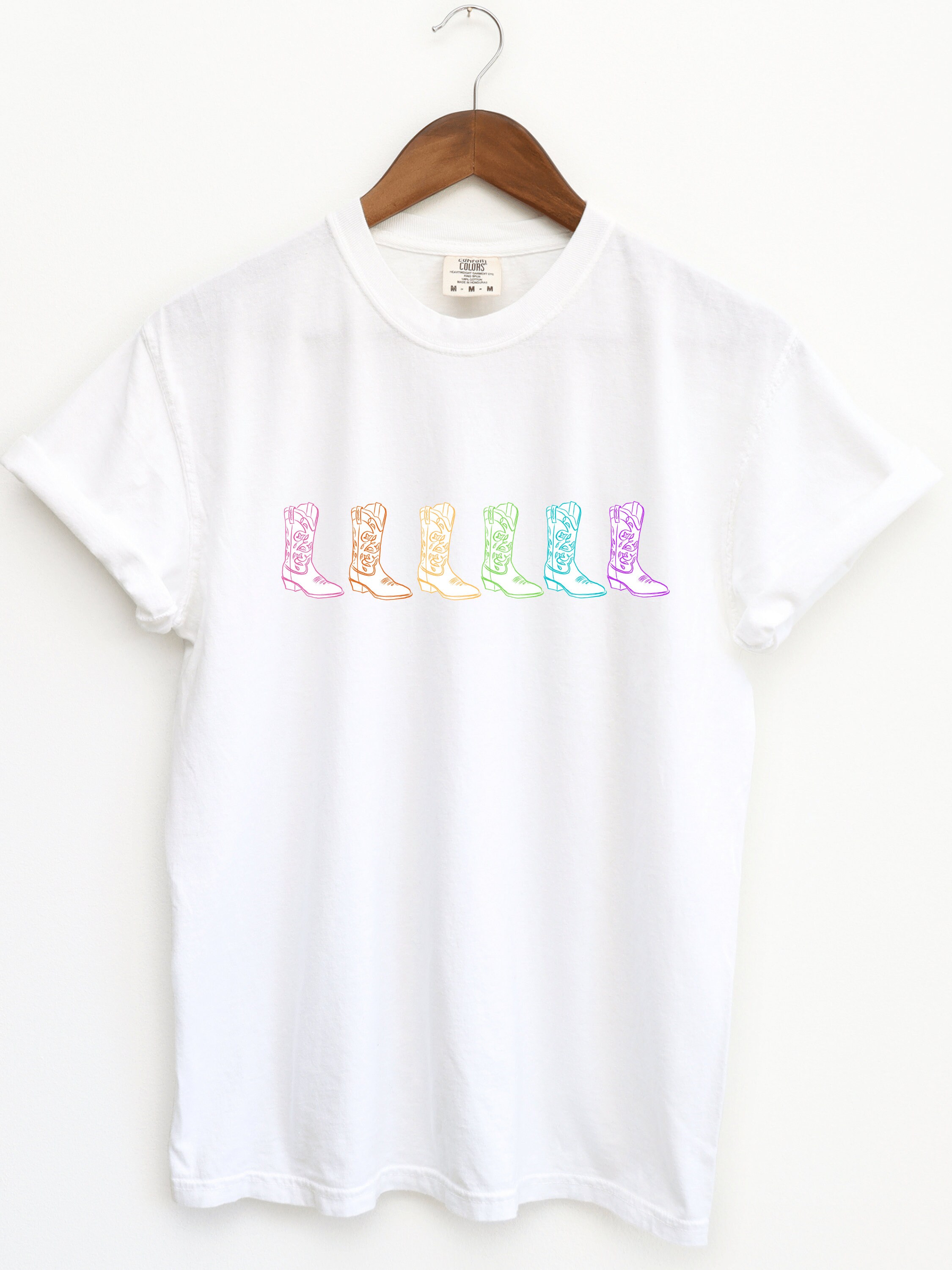 Rainbow Cowboy Boot Shirt, Dolly Partont-shirt, Cowgirl, Parton Me ...