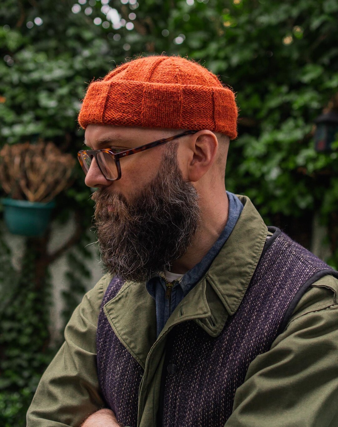 Mariner Watch Cap Brick Orange in 100% Alpaca Large - Etsy