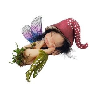 Sleeping Forest Fairy. Decorative Porcelain Cold Porcelain Fairy ...