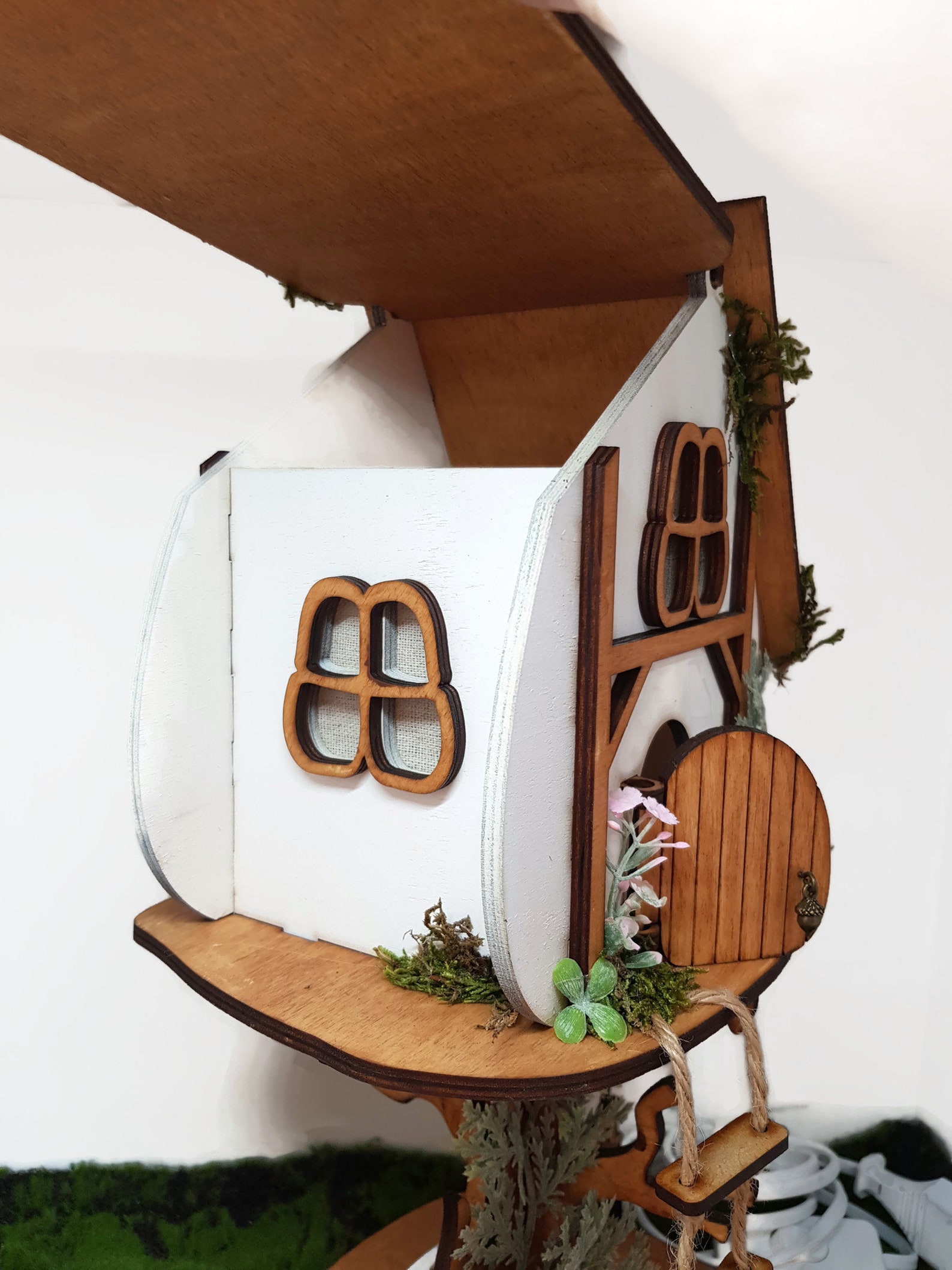 Fairy House Lamp, Wooden House With Light, Decorative Dim Light, Wooden ...