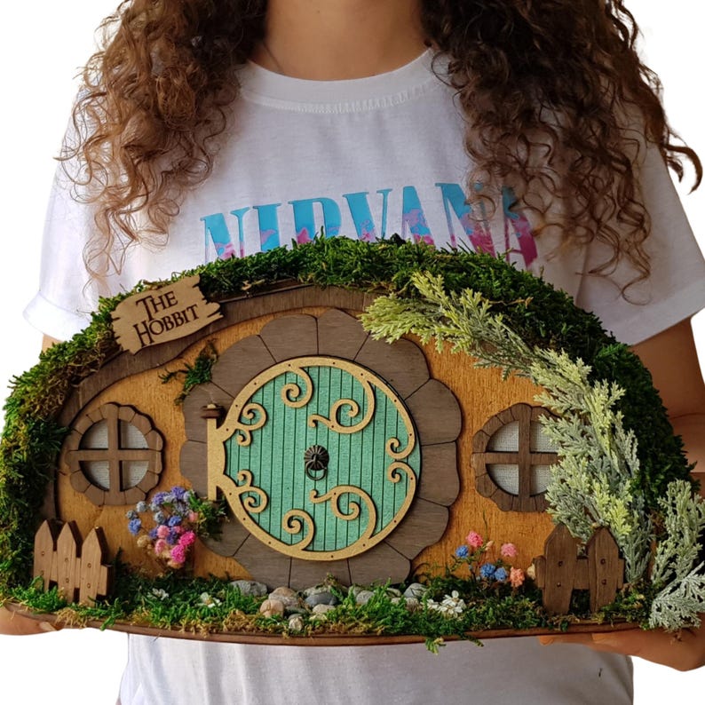 Hobbit House, Hobbit Burrow With Light, Fantasy, Wooden, the Shire ...