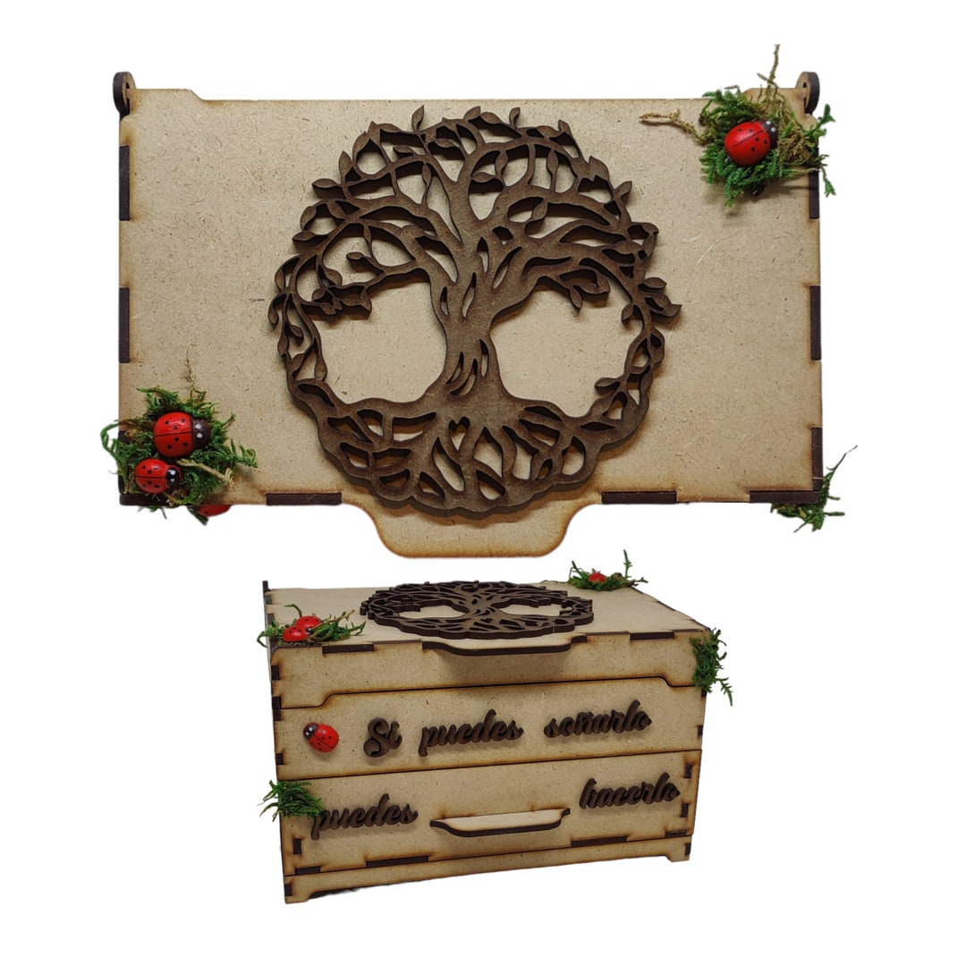 Wooden Box, Mdf, Personalized Wooden Jewelry Box, Tree of Life, Celtic ...