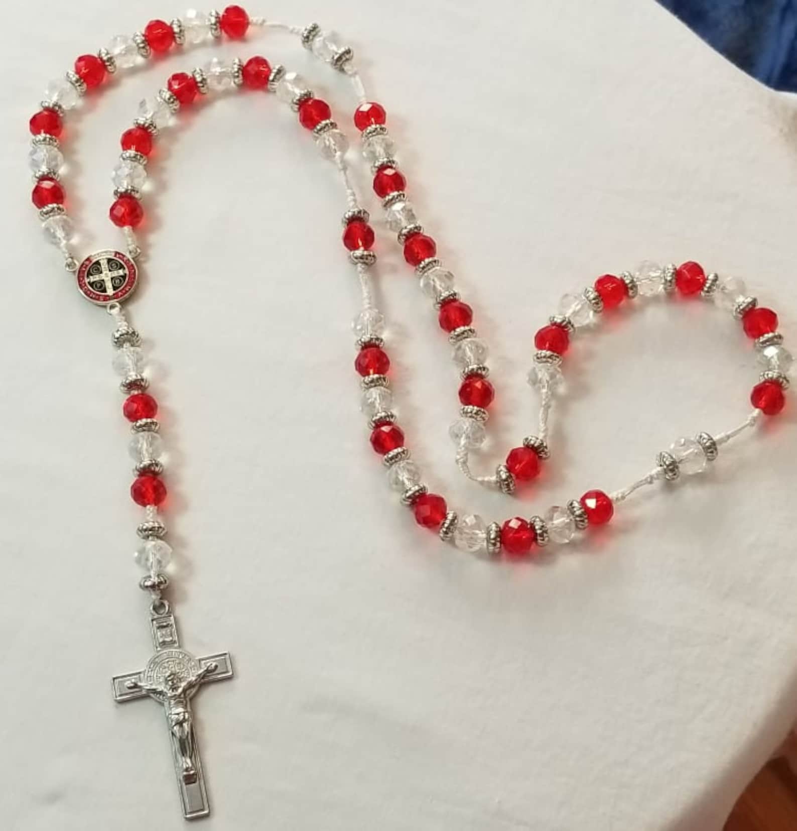 Rosary Red and Clear Prayer Beautiful - Etsy