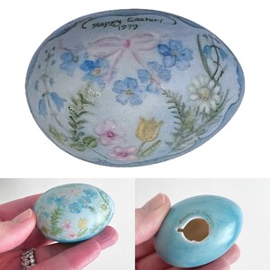 Vintage Hand Painted Bisque Ceramic Easter Eggs | Grandmillennial, Butterfly, Bows, Herbs, (sold ...