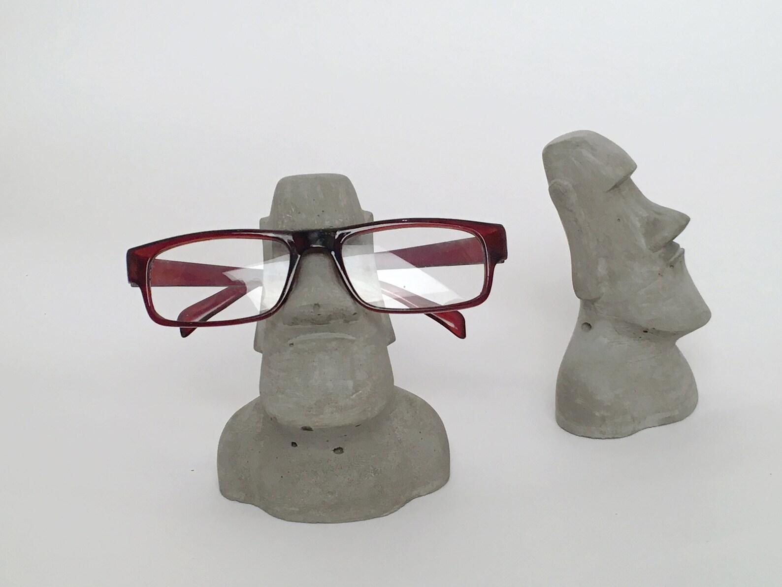 Silicone Mold Moai Glasses Stand Holder Head Mould Concrete Decorate ...