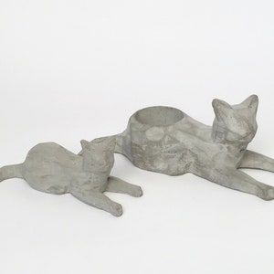 Silicone Mold Cat Mould Concrete Plaster Decor Statue Sculpture French ...