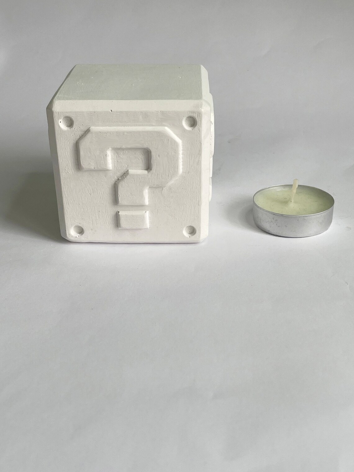 Silicone Mold Question Mark Mario Super Concrete Plaster Planter Candle ...