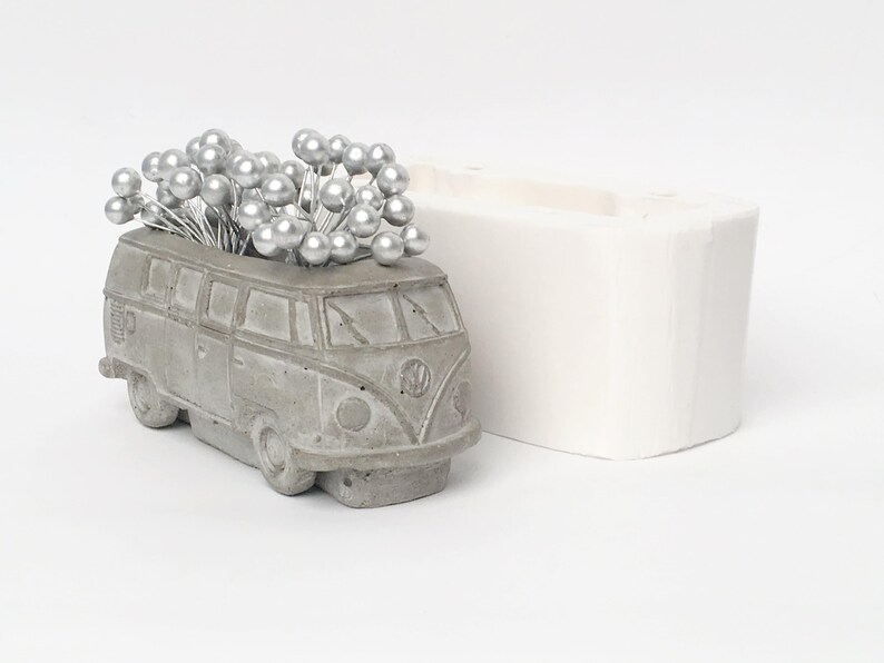 Silicone Mold Small Planter Bus Classical 1962 T1 Car Mould Van Camper ...