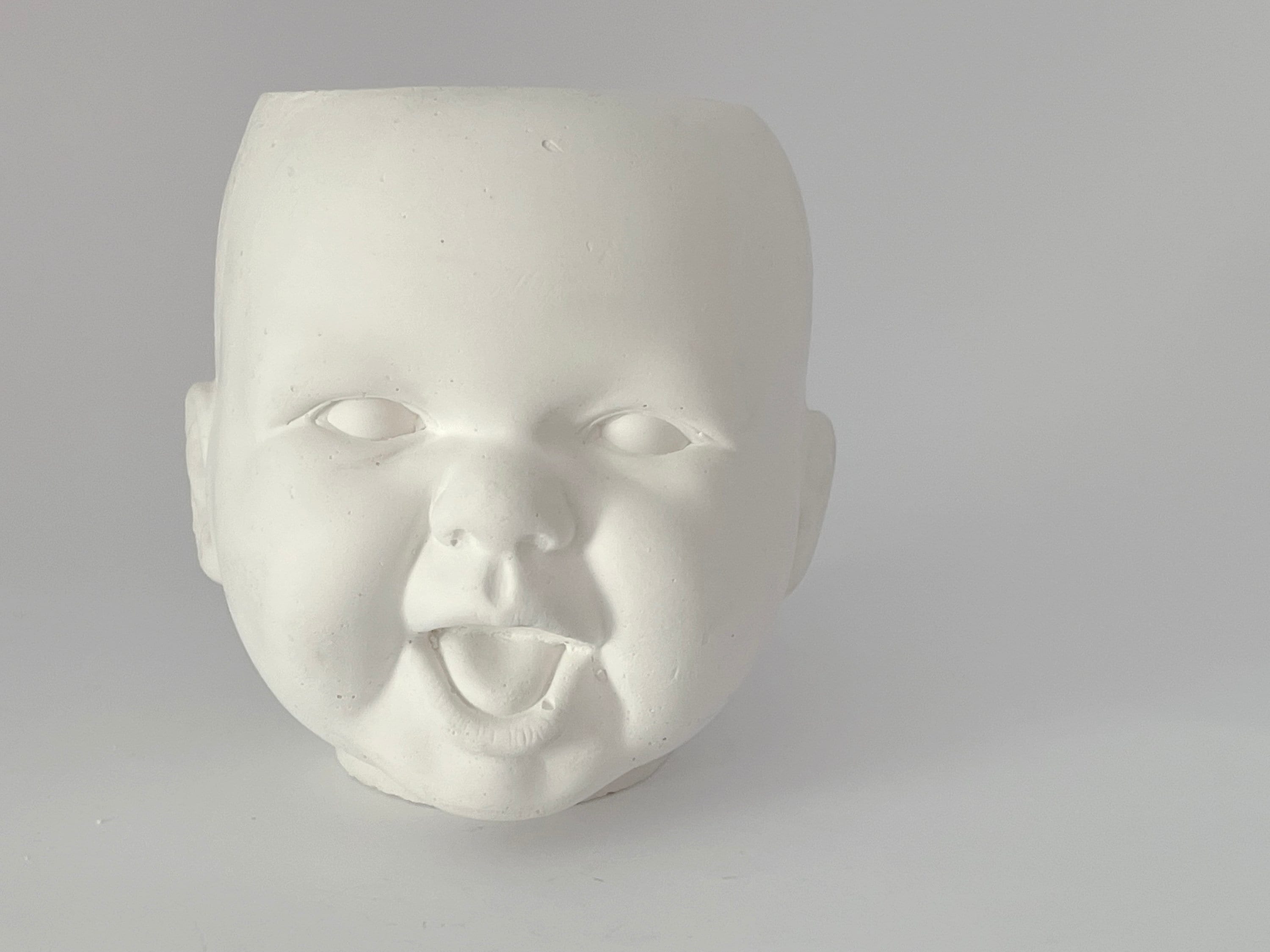 Silicone Mold Doll Head Medium Planter Mould Concrete Plaster | Etsy