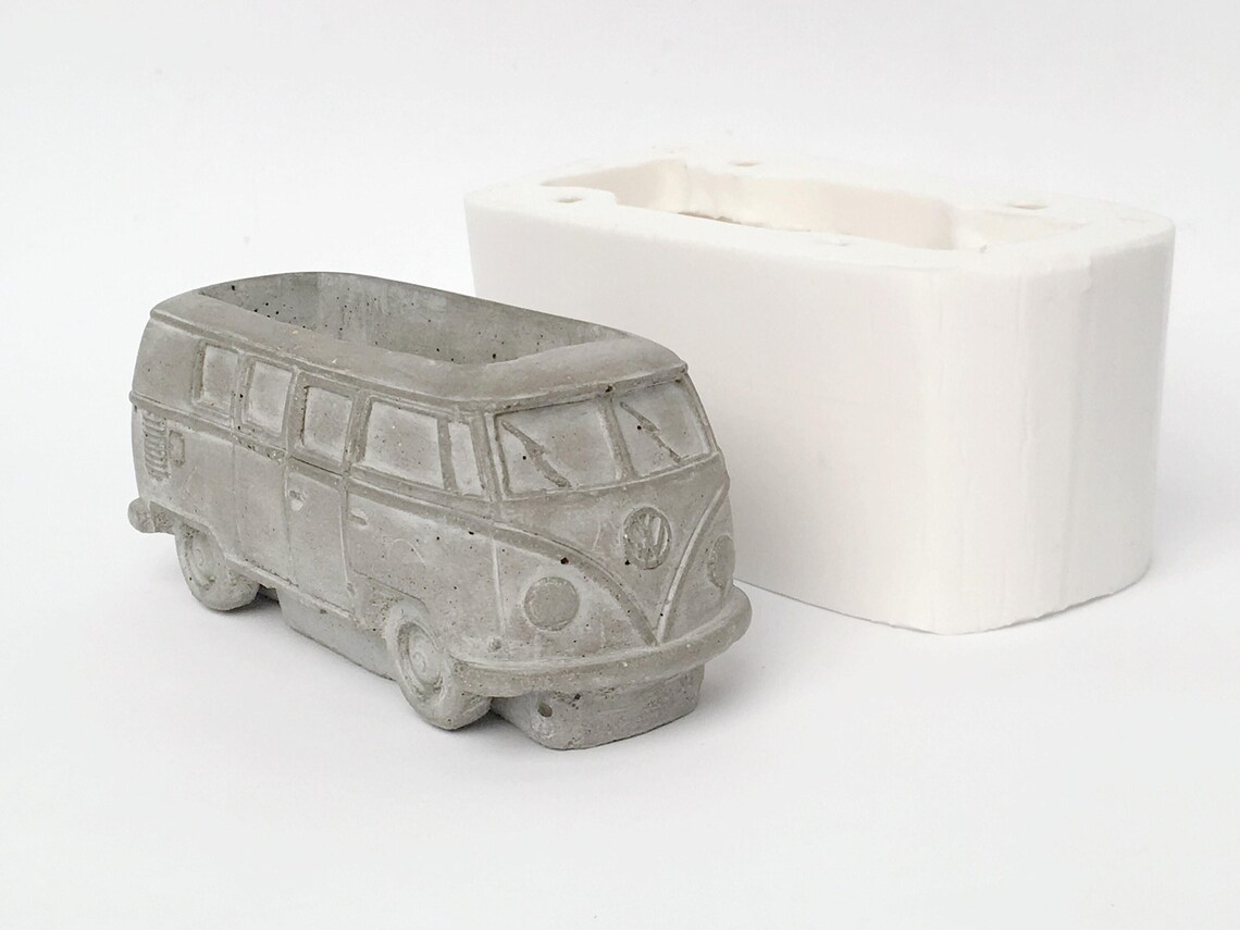 Silicone Mold Small Planter Bus Classical 1962 T1 Car Mould Van Camper ...