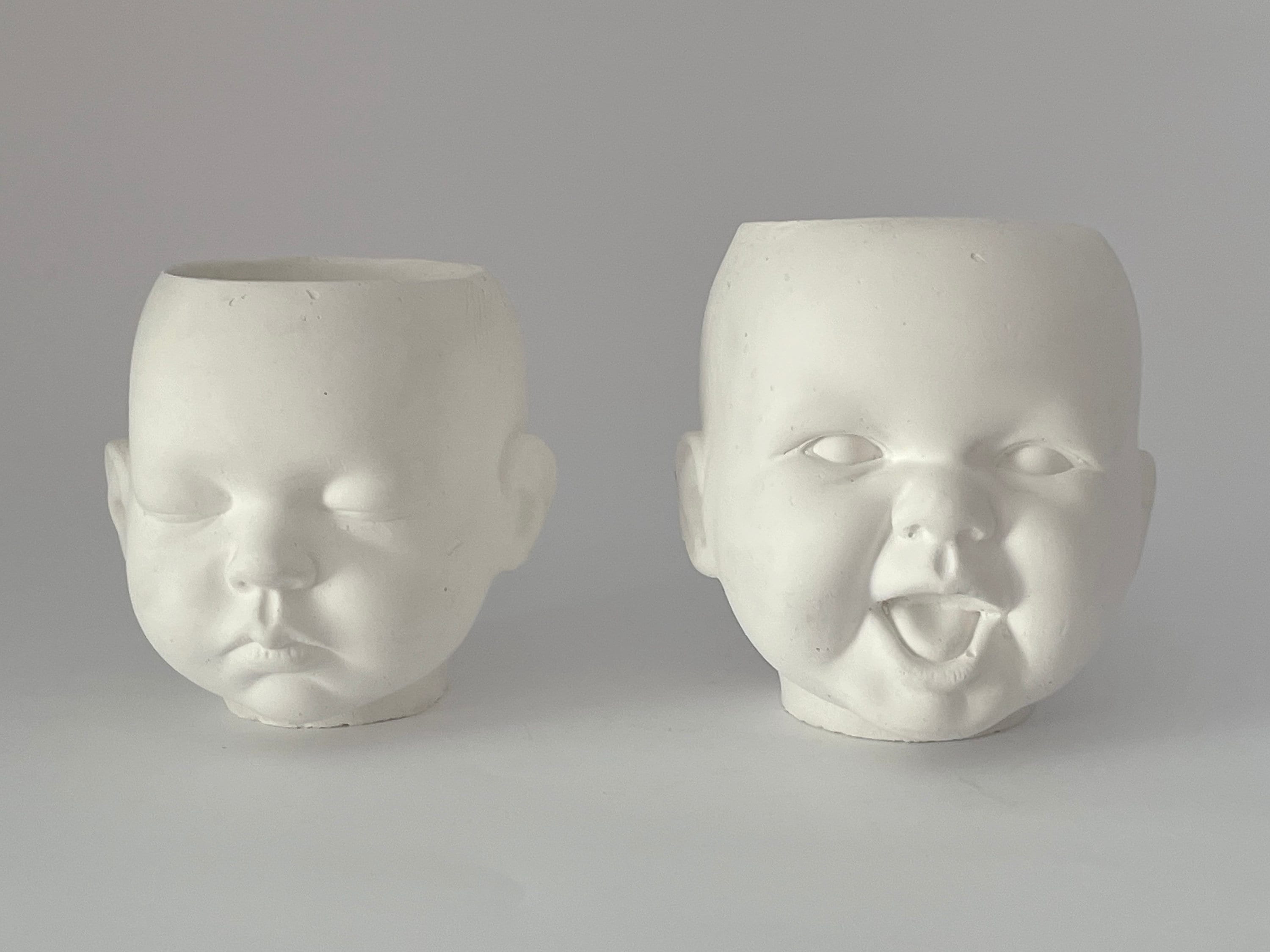 Silicone Mold Doll Head Medium Planter Mould Concrete Plaster | Etsy