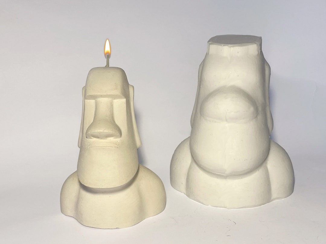 Silicone Mold Moai Candle Stand Holder Head Mould Decorate Home Decor ...