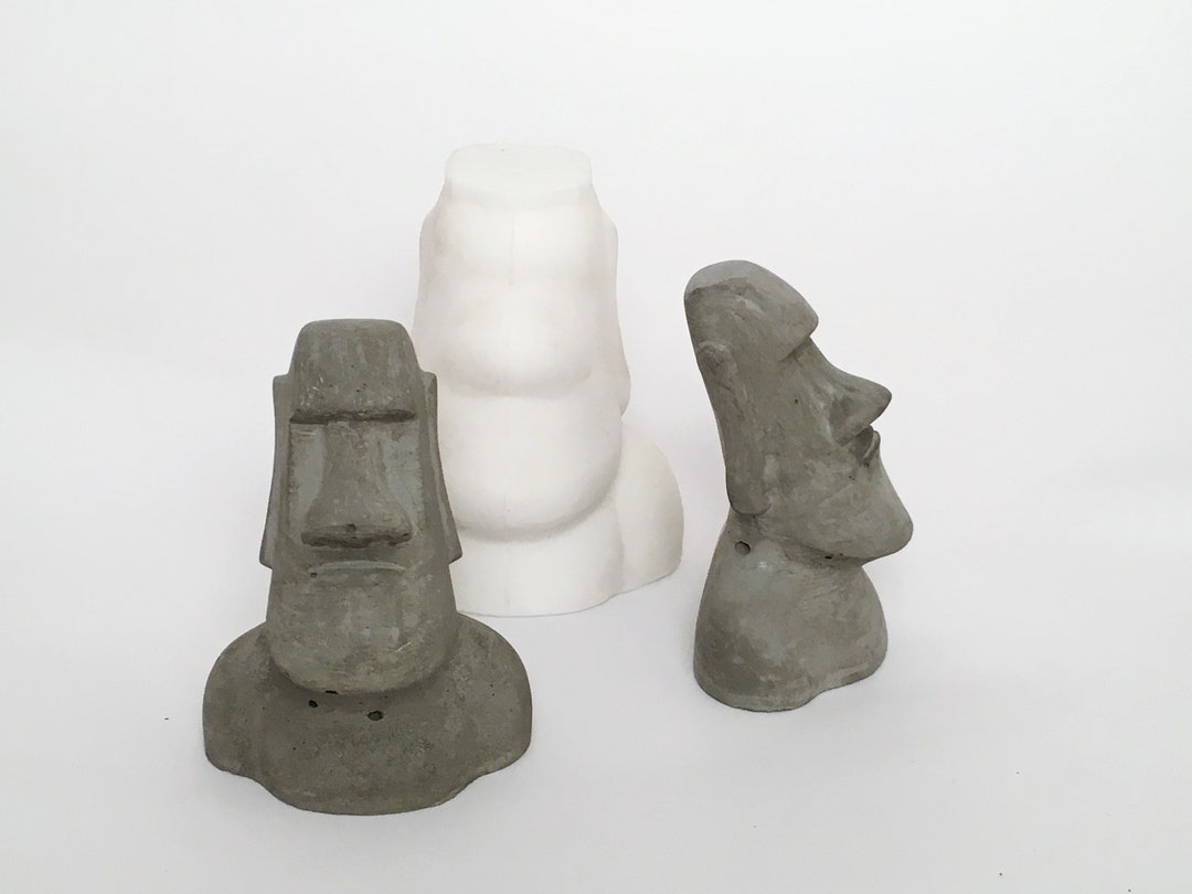 Silicone Mold Moai Glasses Stand Holder Head Mould Concrete Decorate ...