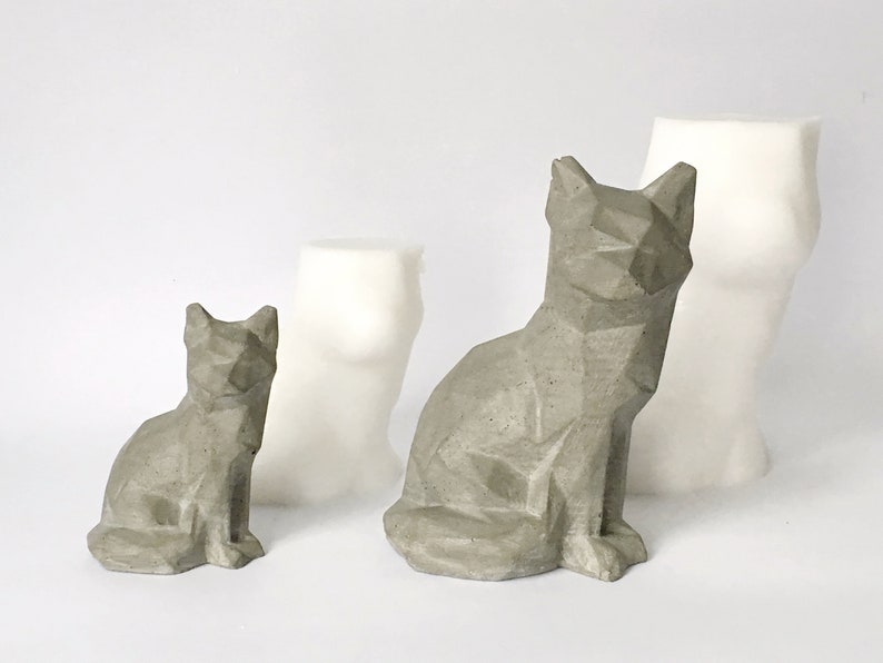 Silicone Mold Fox Mould Concrete Plaster Decor Statue | Etsy