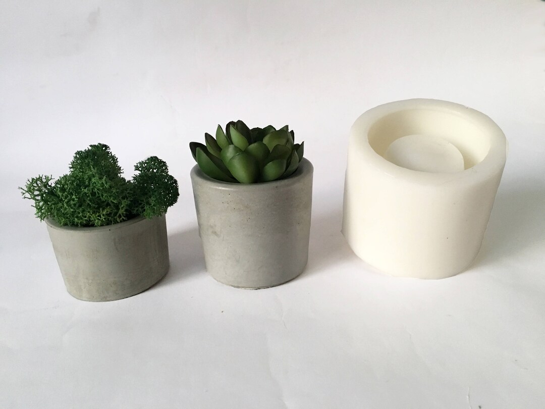 Silicone Mold Cylinder "c" Small Medium Candle Holder Mould Concrete ...