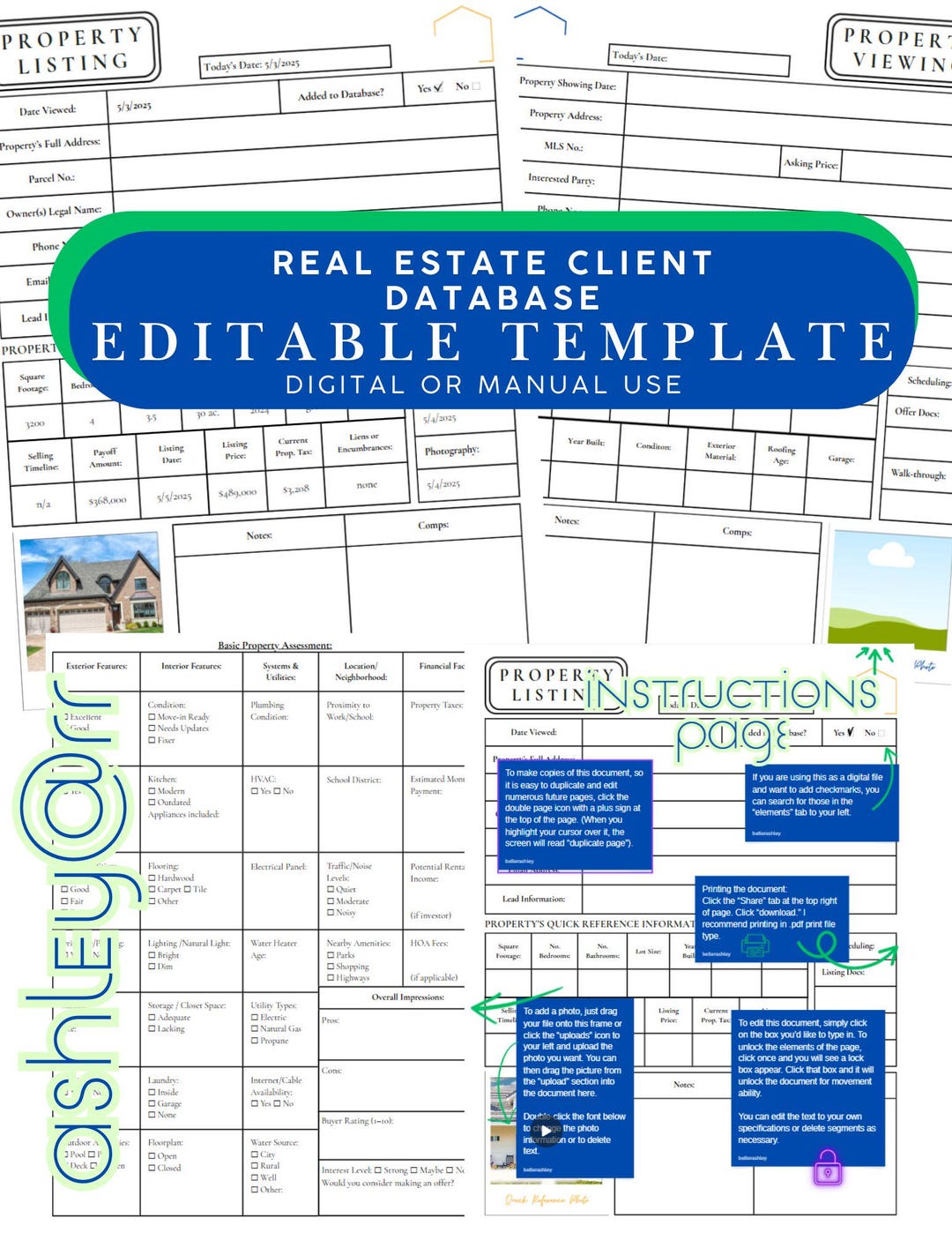Real Estate Client Database Template | Canva CRM | Editable Realtor ...