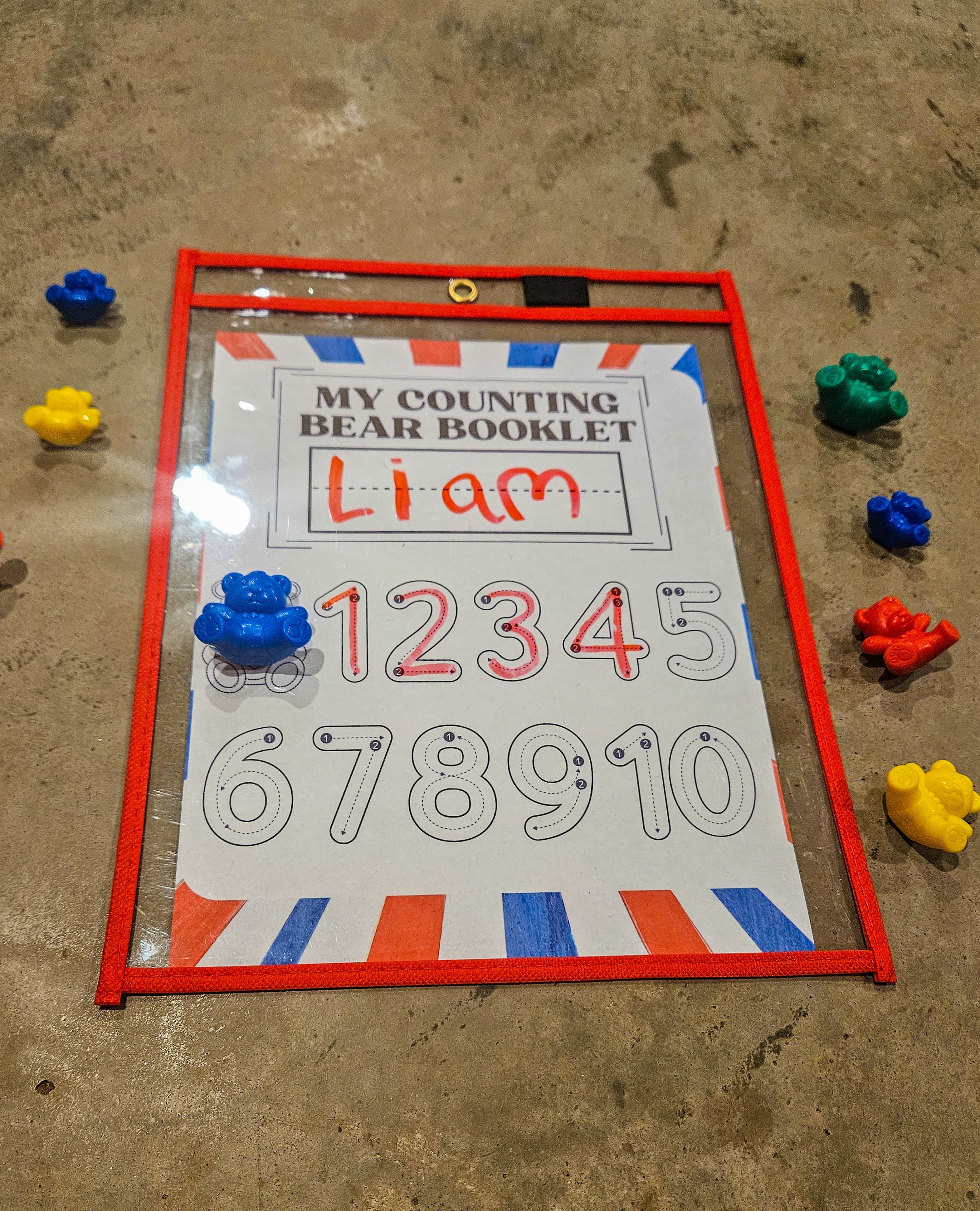 Pre K Kindergarten Counting Bear Placemat Booklet Homeschool Digital ...