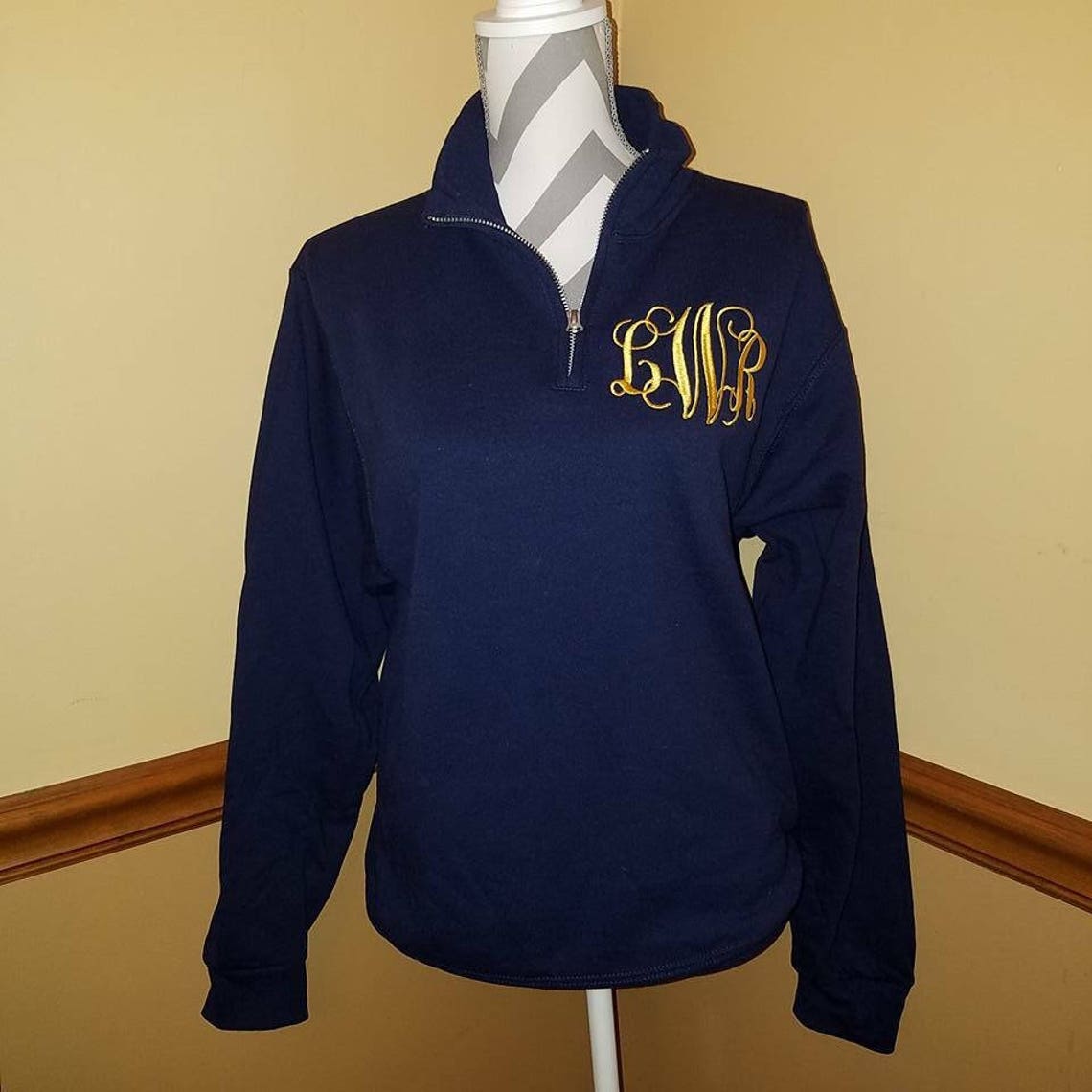Monogrammed 1/4 Zip, Monogrammed Pullover, Monogrammed Sweatshirt ...