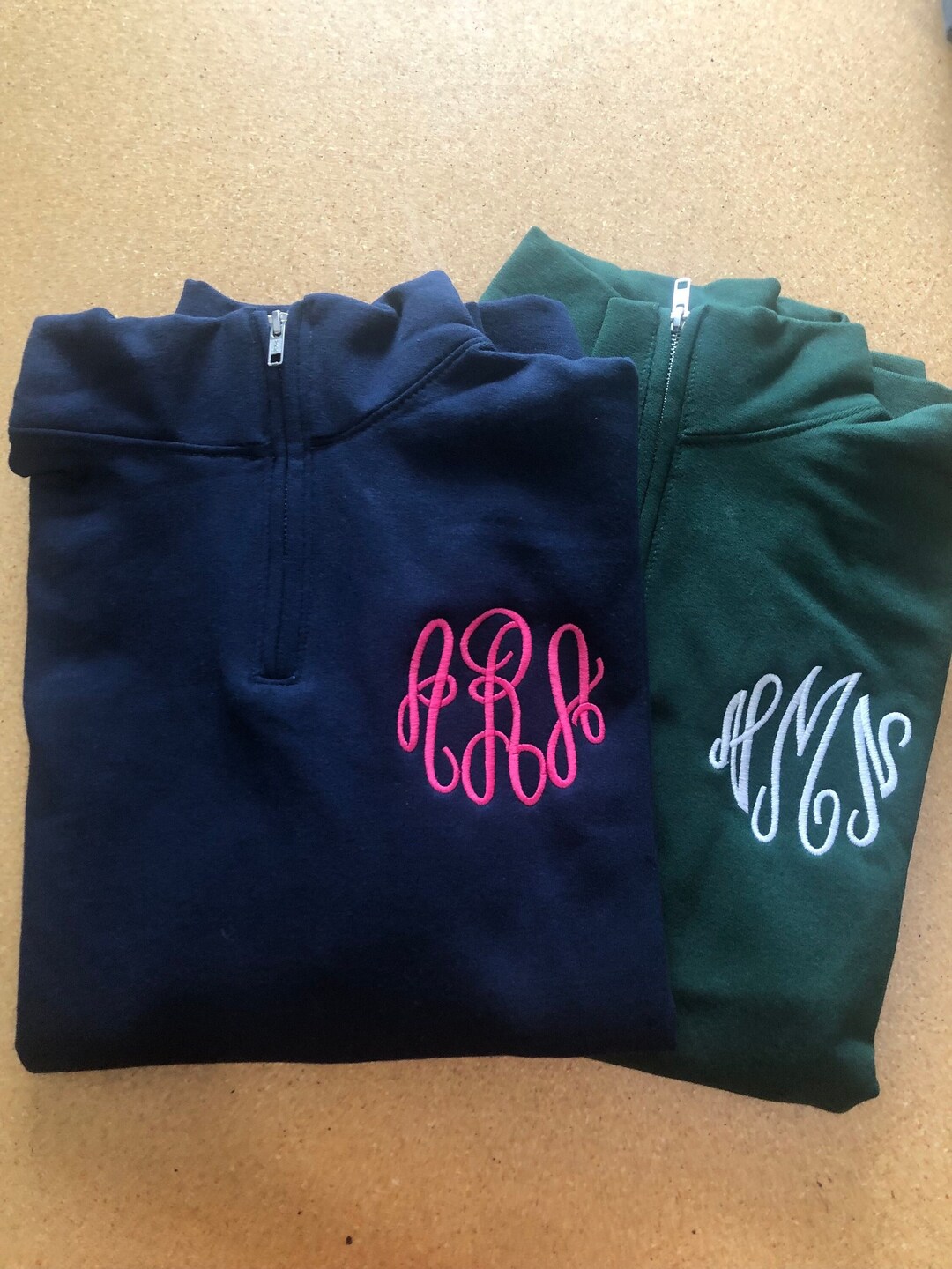 Monogrammed 1/4 Zip, Monogrammed Pullover, Monogrammed Sweatshirt ...