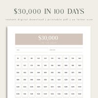 100 Envelope 30K Savings Challenge, Printable A6 USD 30000 Saving ...