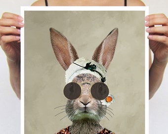 Rabbit Illustration Bunny painting print from original