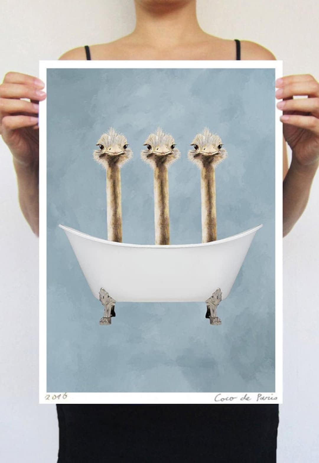 Ostrich Poster, Ostrich Print From My Original Painting, Funny Ostrich ...