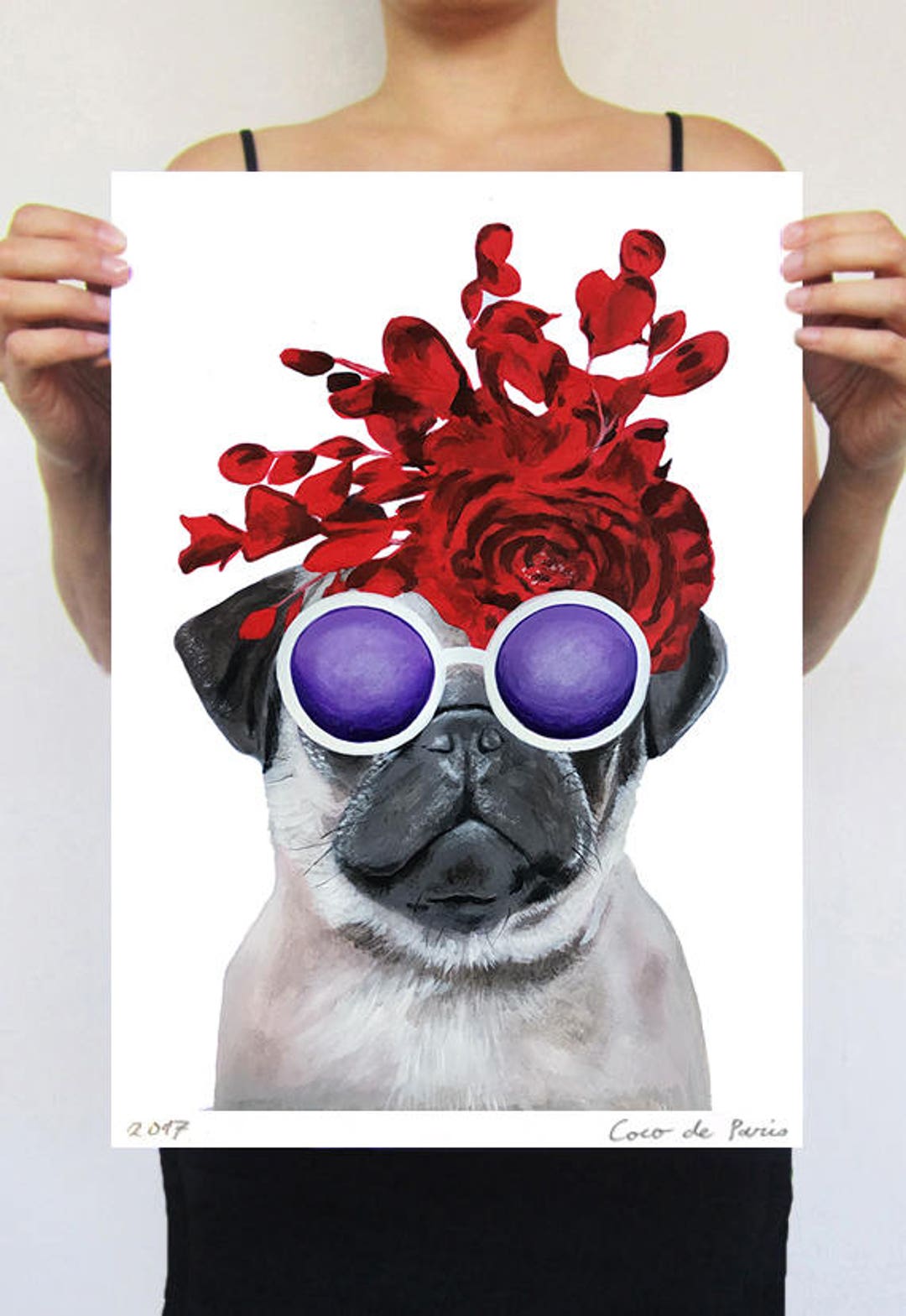 Poster carlin, peinture carlin, cadeau pour les amateurs de carlin, d'après la peinture ...