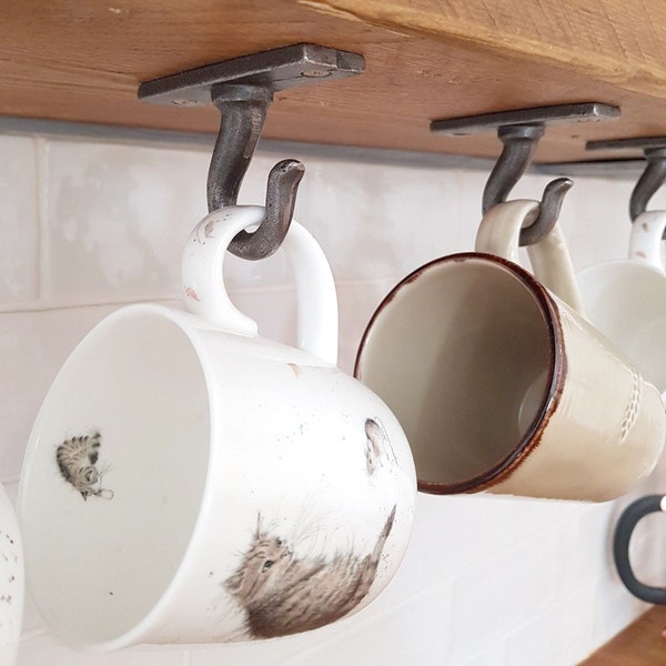 Floating Shelf With Hooks - Etsy